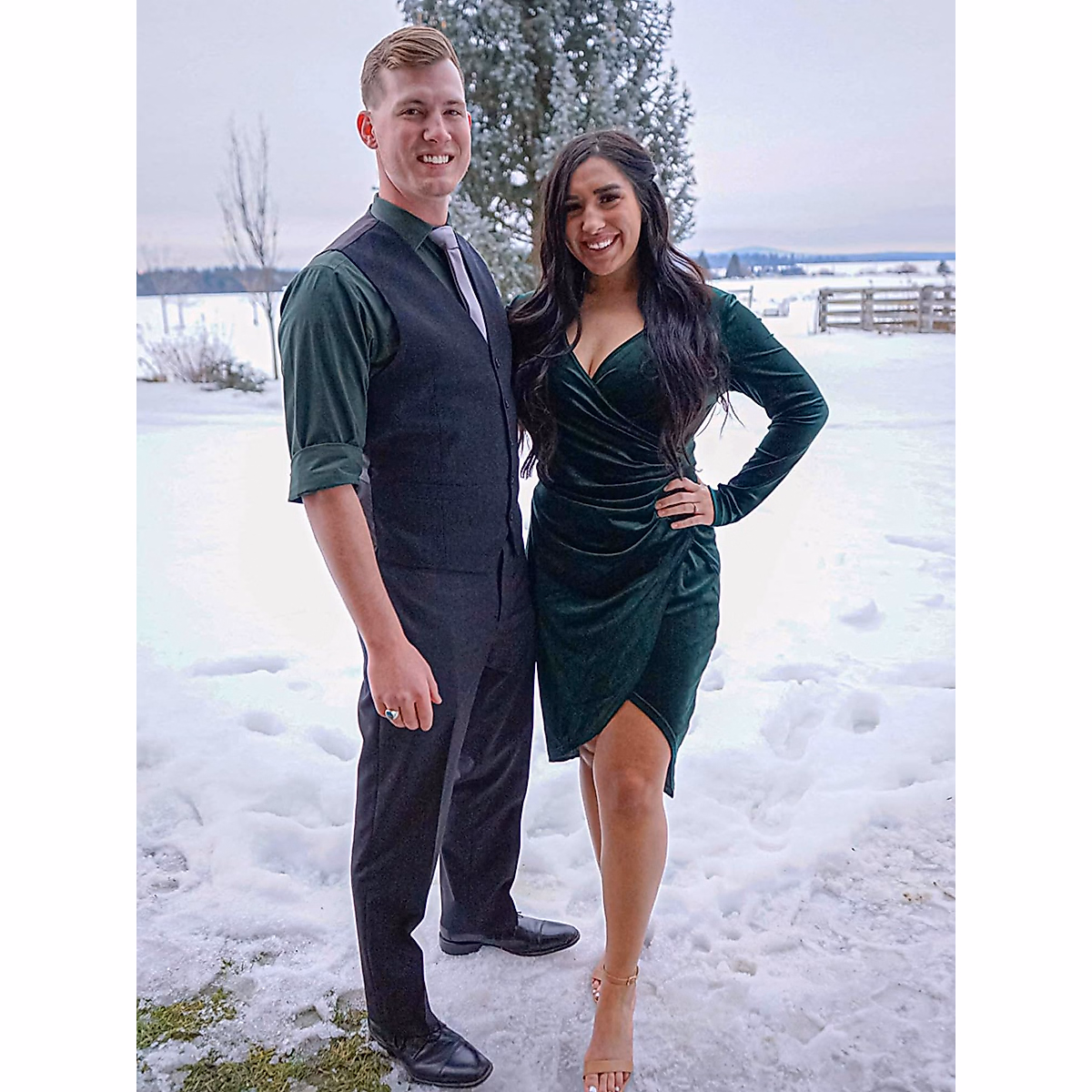 HUHOT Emerald Green Dress Homecoming Sexy Party Wedding Guest Elegant Club Velvet Velvet Wrap Bodycon Ruched Christmas Dresses