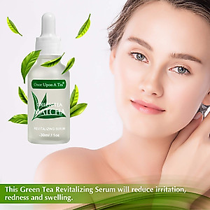 Green Tea Matcha Revitalizing Serum, For Face, Neck & Decollete, Antioxidant Facial Treatment, Smoothes Fine Lines & Wrinkles, Hydrates & Plumps Skin, Acnу Treatment and Dark Corrector