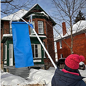 Rooftop Rake Snow Remover, Extendable, Lightweight, Aluminum Handle Extends Up to 21 Feet