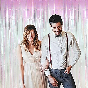 Twinkle Star 4 Pack Photo Booth Backdrop 3FT x 8FT Metallic Tinsel Foil Fringe Curtains Environmental Background for Birthday Wedding Party Christmas Decorations