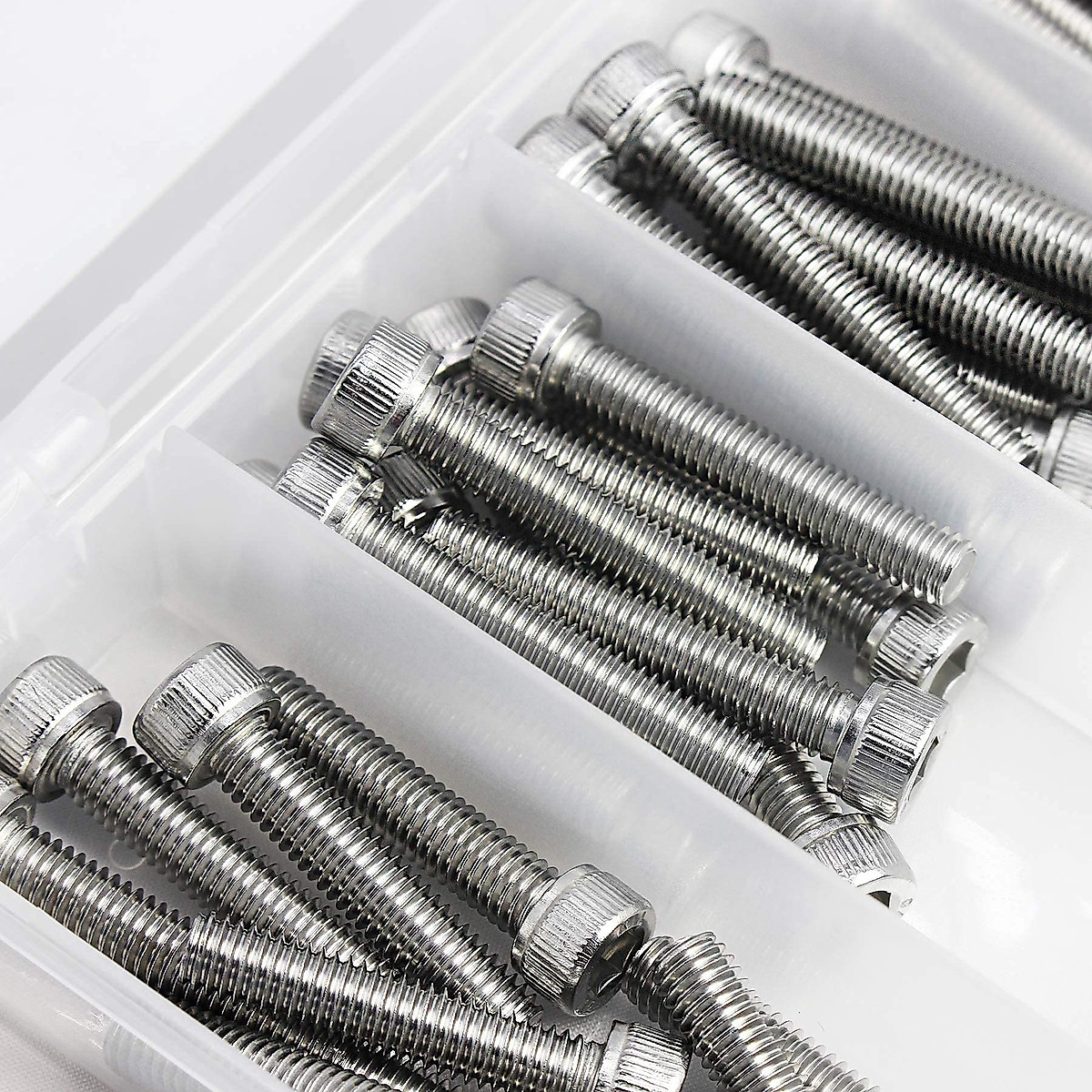 M6 x 30mm 35mm 40mm 45mm 50mm Socket Head Cap Screws Bolts 304 Stainless Steel Machine Metric Hex Socket Screw, 50PCS