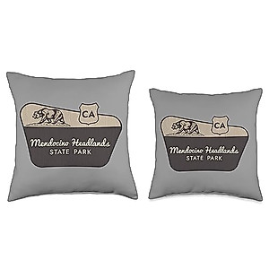 Mendocino Headlands State Park California Souvenir Mendocino Headlands State Park California Welcome Vacation Throw Pillow, 16x16, Multicolor