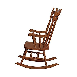 BOWERY HILL Windsor Traditional Rocking Chair in Medium Brown