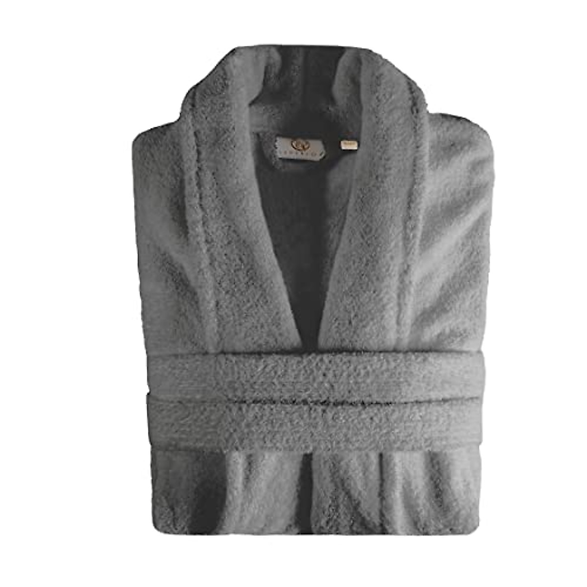 Superior Men's Traditional Premium Turkish Cotton Lightweight Long Bathrobe with Pockets- Large-X Large, Grey