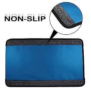 KAYOUBI Cat Litter Mat Litter Trapping Mat, Double-Layer Kitty Paw Design, Urine and Waterproof Material, Easy to Clean, Non-Slip, Scatter Control, Sifting, Kitty Mat, (Blue)