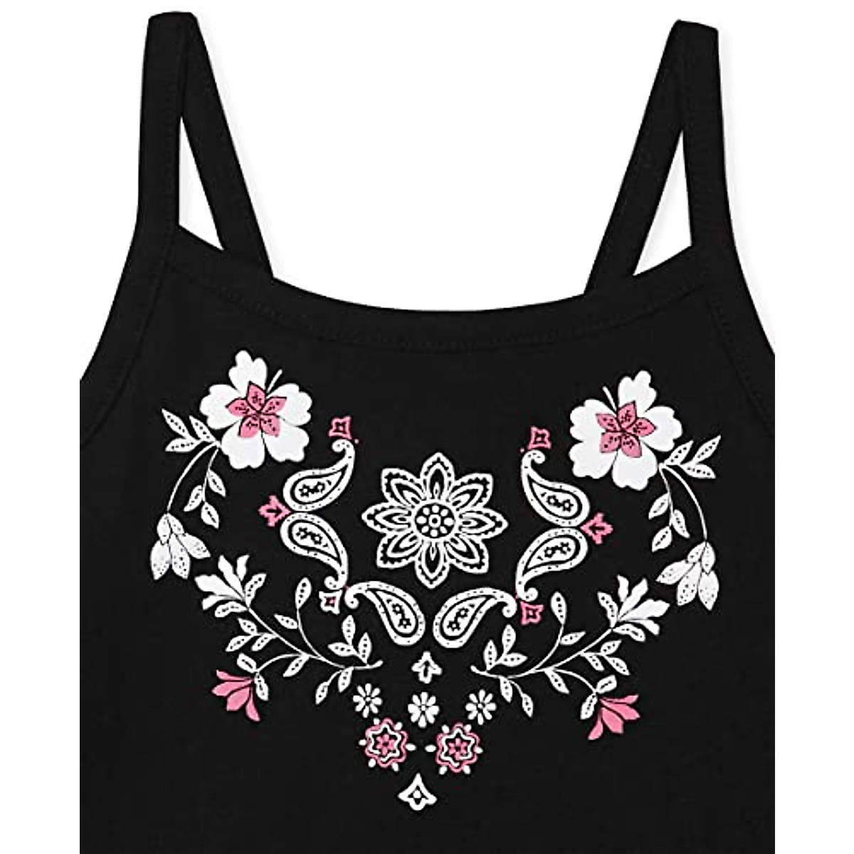 The Children's Place Baby and Toddler Girls Sleeveless Tank Top and Shorts Set 4-Pack, Paisley/Paisley & Floral, 5T