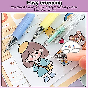 6PCS Student Utility Knife Pen-Cartoon Pattern Craft Cutting Tool Paper Pen Cutter Knife Creative Retractable，Art Utility Precision Paper Cutting Carving Tools