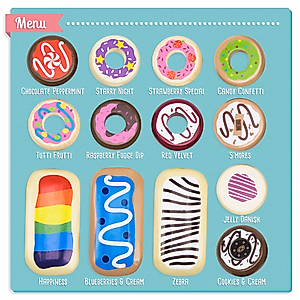 Imagination Generation Baker's Dozen Wooden Donuts, 13 Assorted Colorful Wood Eats! Pastries