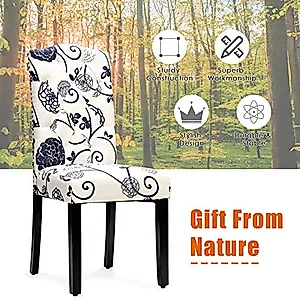 Giantex Parsons Chairs, Set of 2 Uphostered Kitchen Dining Chairs w/Wood Legs, Padded Seat, Linen Fabric, Nails, Tufted Dining Chairs, Ideal for Dining Room, Kitchen, Living Room