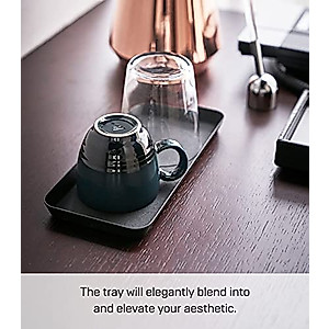 YAMAZAKI home Tower Amenity Tray L Black, Flat,3.5"L x 3.5"W x 1.6"H