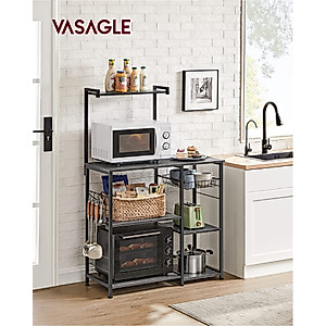 VASAGLE Bar Table Set with 2 Bar Stools and Microwave Stand (ULBT015B04)