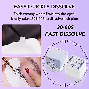SUMFORMI Eyelash Extension Remover Cream Lash Remover 30-60s Fast and Safe Dissolve -10g Lash Glue Remover Cream Low Irritation Cream for Sensitive Skin Professional Use Only Eyelash Remover