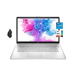 HP Laptop, 17" HD+ Anti-Glare Screen, 11th Gen Intel Core i5-1135G7, Intel Iris Xe Graphics, Long Battery Life, Webcam, HDMI, Mics, Windows 11 Home, Silver, Microfiber Cloth (16GB RAM | 1TB SSD)