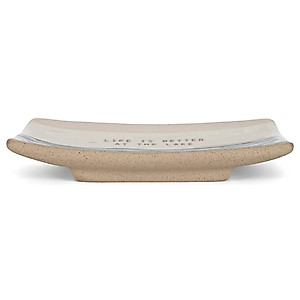 Demdaco Life is Better at the Lake Blue 6 x 3.5 Stoneware Everyday Kitchen Rectangle Spoon Rest