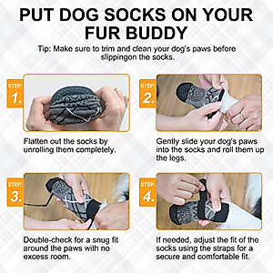 BEAUTYZOO Dog Socks to Prevent Licking Paws for Hardwood Floors Anti Slip, Dog Shoes Booties for Hot/Cold Pavement,Grippy Boots & Paw Protectors Traction Control for Small Medium Large Senior Dogs