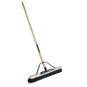 Quickie Push Broom, 60" Handle L, 24" Broom W