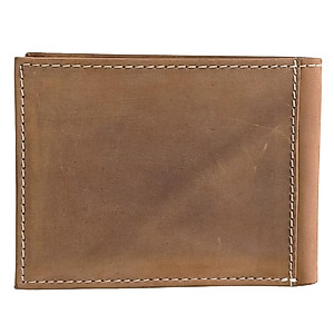 ARIAT Men's Genuine Leather Bifold Wallet, USA Flag Patch, Medium Brown, 3-1/2" x 4-1/4"