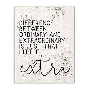 Stupell Industries Little Extra Inspirational Word Textured Design Wall Plaque, 10 x 15, Multi-Color