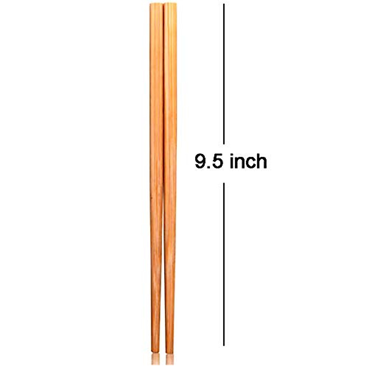 Luxxii 9.5" Natural Chinese Bamboo Wooden Chopsticks Set Reusable Classic Style Wood Chopsticks (5 Pairs)