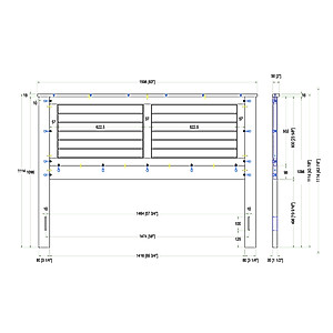 Glenwillow Home Campagne Wood Panel Headboard in White - Queen Size