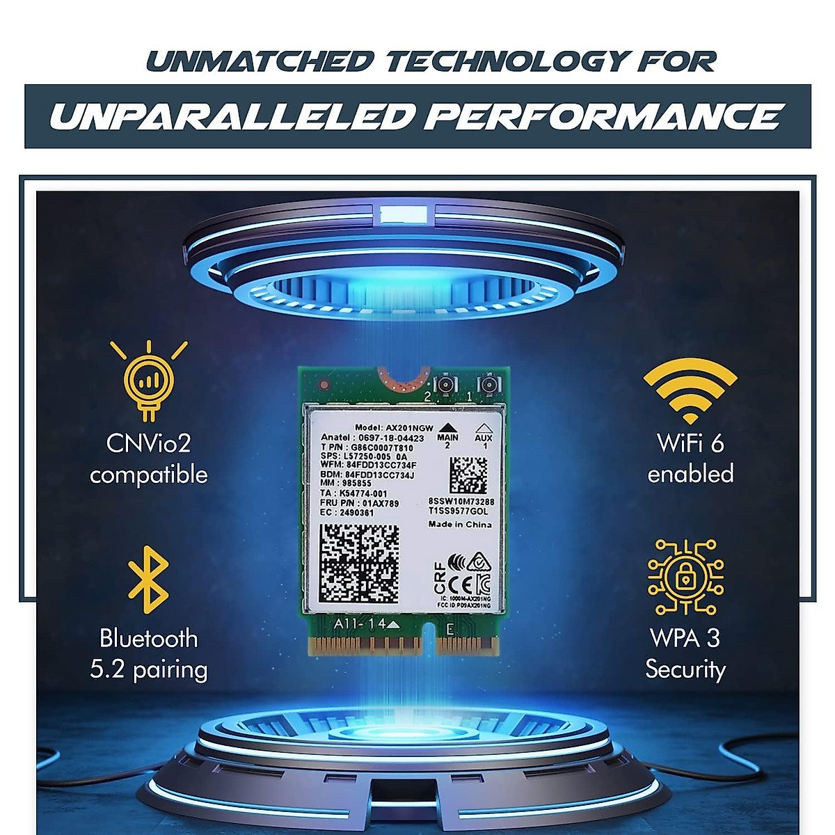 HighZer0 Electronics AX201 WiFi 6 Card | Dual Band Wi-Fi | 2.4 Gbps | CNVio2 M.2 WiFi Card for PC | Supports Bluetooth 5.2 | Requires Intel 10th+ Gen CPU with Windows 10+ or Linux | AX201NGW (AX201)