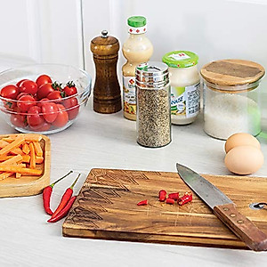 Fox Run 5167 Glass Spice Jar with Stainless Steel Shaker Lid, 6 Ounce, Clear Container for Seasonings