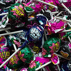 Charms Blow Pops 4 Flavor Assortment, includes Blue Razzbery, Black Cherry, What A Melon, & Extreme Lemonade Assortment, 80Count Bag, 80Count