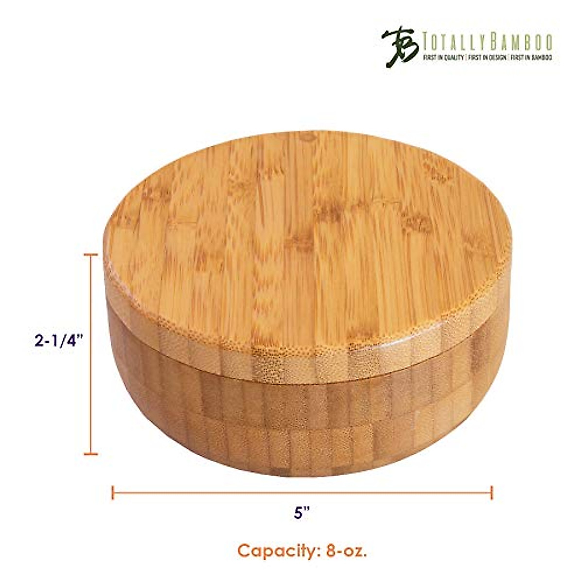 Totally Bamboo Salt Keeper Duet Salt and Pepper Bowl, Salt Cellar and Storage Box with Two Compartments, Magnetic Swivel Lid