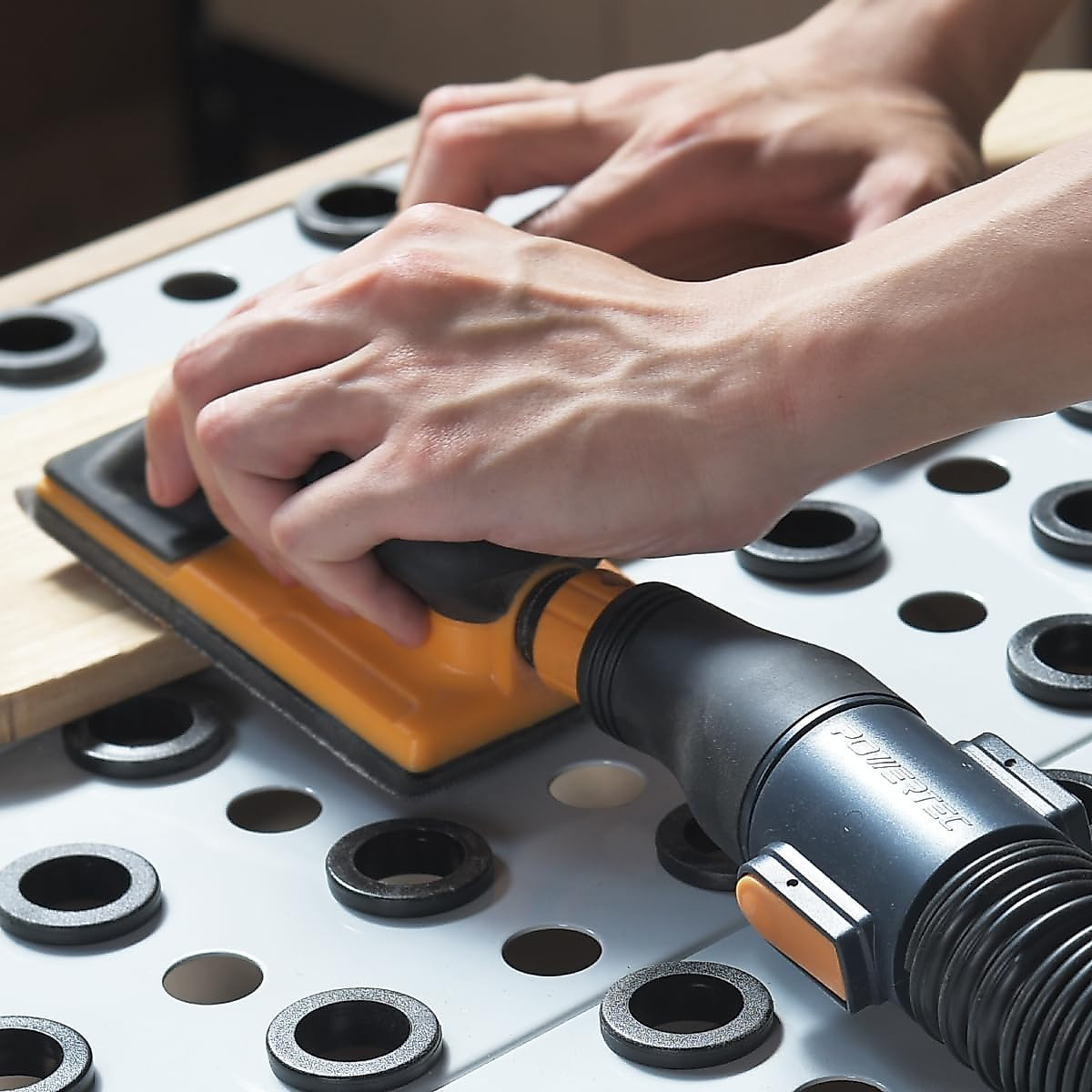 POWERTEC 71873 Twin Pocket Hole Jig set with 10 Ft. Dust Collection Hose Kit for Woodworking Power Tools Home and Wet/Dry Shop Vacuums