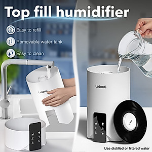 WiFi Control Humidifiers for Bedroom - Dual Mist (Cool & Warm) ! Humidifier 4L Big Capacity Top Fill Water Tank, Quie Humidifier, for Large Rooms Home Living Office Baby - Ultrasonic Humidifier