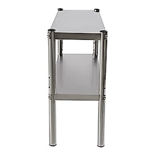 CNCEST 36 * 12 * 23in Stainless Steel Double Over-Shelf,Tier Over-Shelf 0-1.97in Height Adjustable for Kitchens/Factories/Workshops,Space-Saving and Easy to Install