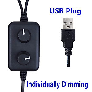 USB Microscope Dual Gooseneck Spot Light, Microscope Light Source Illuminator Lamp Spotlight with Clamp Flexible Clip LED Light Stereo Microscope HDMI Digital Camera Repair Soldering (Warm White)