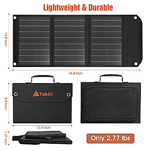 Takki 111Wh Portable Power Station with 30W Solar Panel included for Camping Outdoor Emergency Backup Supply