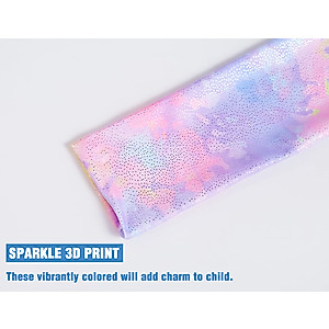 TENVDA Girls Gymnastics Leotards Toddler Kids Tumbling Outfit Size 2t 3t Sparkle Purple Tie Dye Long Sleeve Bodysuits
