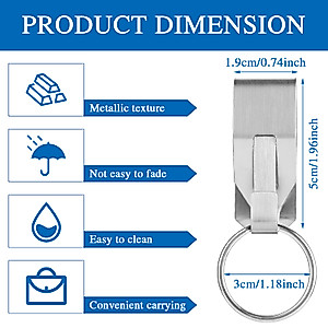 TIESOME 4pcs Belt Key Clip Key Chain, Belt Security Metal Key Holder for Car Keys Key Chain and Men Women Home Office Supplie (Silver)