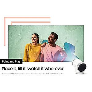 SAMSUNG 30" - 100" The Freestyle FHD HDR Smart Portable Projector for Indoor and Outdoor Home Theater, Big Screen Experience with Premium 360 Sound w/ Alexa Built-In (SP-LSP3BLAXZA, Latest Model)