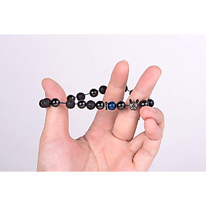 Karseer Diffuser Bracelets, Dog Lover Natural Magnetic Hematite and Lava Rock Energy Balance French Bulldog Theme Anxiety Healing Bracelet Aromatherapy Diffuser Bracelet for Women and Men