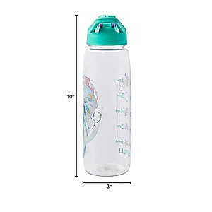 Silver Buffalo Disney The Little Mermaid Ariel Hydration Tracker Schedule Water Bottle With Screw-On Lid, 28 Ounces