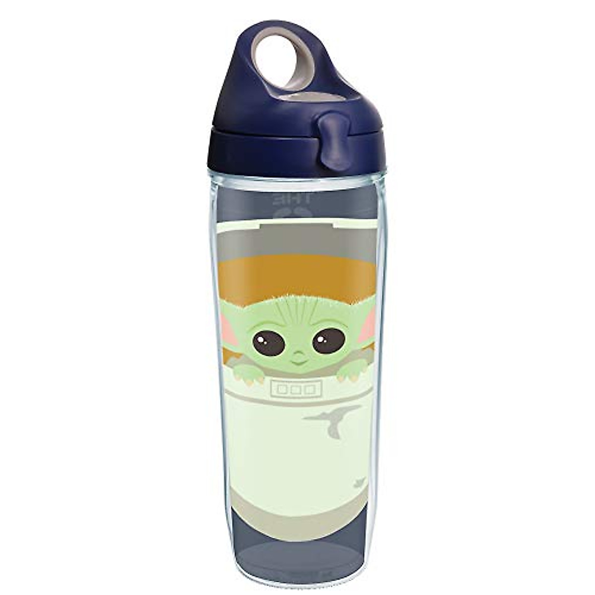 Tervis Made in USA Double Walled The Mandalorian Child in Carrier Insulated Tumbler Cup Keeps Drinks Cold & Hot, 24oz Water Bottle, Clear