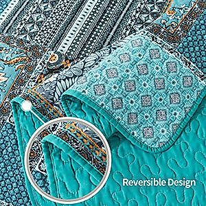 VAPUTAR Cotton King Quilt Sets + Microfiber Paisley King Quilt Sets 2 Pack