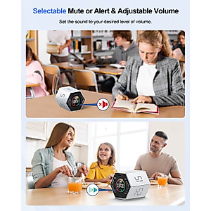 Ticktime Pro Pomodoro Timer, Productivity Cube Timer, Magnetic Flip Timer, Pause & Resume, Mute, Vibrate & Adjustable Sound Alert, for Task, Work, ADHD, 1/3/5/8/10/15min & Custom Countdown, Purple