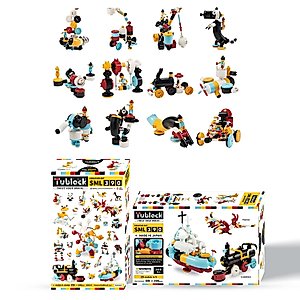 Tublock Creator Set (SML 390 Pieces) | Creative and Educational Brick Building Toys for Girls and Boys | Colorful Building Bricks Set | Innovative Curved Bricks for Building with Movable Pieces