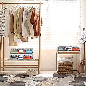 Set of 20 Clear Zippered Storage Bags Sheet Bags for Storage Sweater Storage Bags Zippered Cloth Bag with Handle Pocket for Bed Sheet Sweaters Blankets Throws Pillows Crafts, 11 x 15 x 4 Inch