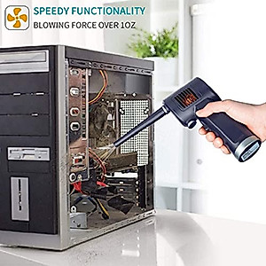 ALAGOON Cordless Electric Air Duster, Powerful 33000 RPM Air Blower, Replacement for Canned Air Spray Cans，Computer Keyboard Cleaner,10W Fast Charging(Blue)