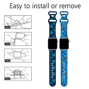 Sea Turtle Sport Watch Bands Compatible with Apple Watch Band 38mm 40mm 41mm,Silicone Strap Wristbands Compatible with iWatch Bands Series SE 7 6 5 4 3 2 1 for Girls Women Boys Men Couple Boyfriend Girlfriend Lover Gifts