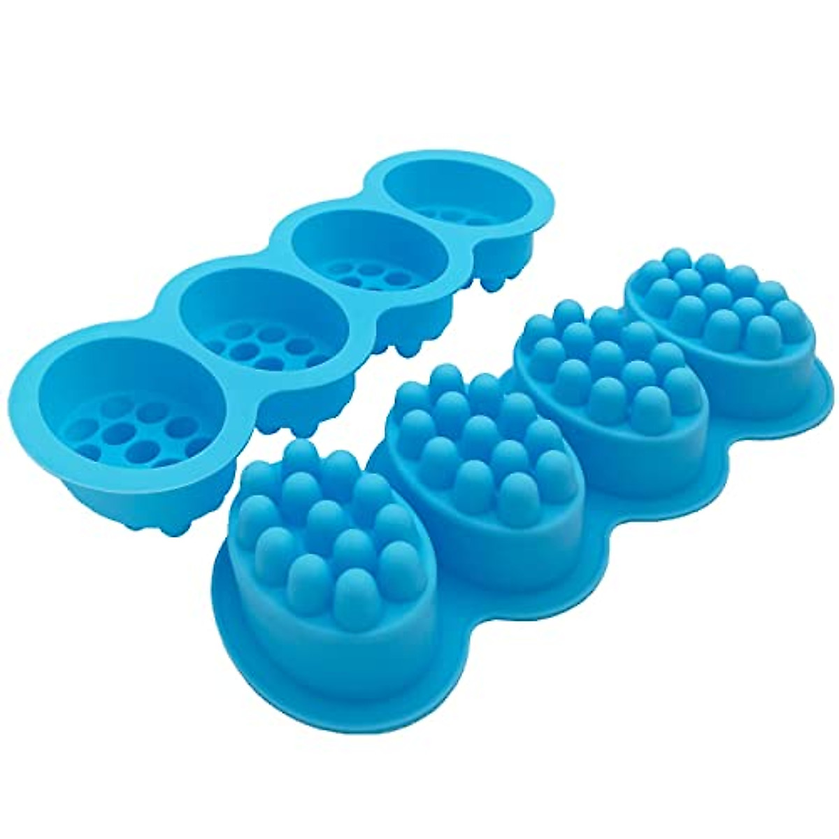 2 Pieces Silicone Massage Soap Mold Oval Massage Soap Bar Making Mould Silicon Candle Candy Chocolate Cake Baking Pan