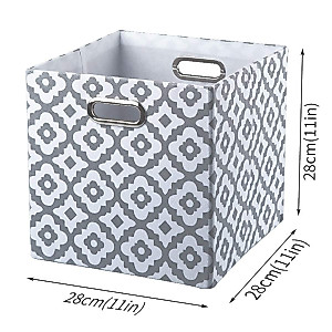 BAIST Pretty Storage Bins,Heavy Duty Square Colorful Fabric Storage Cube Bins Baskets for Playroom Bedroom Shelf,4-Pack