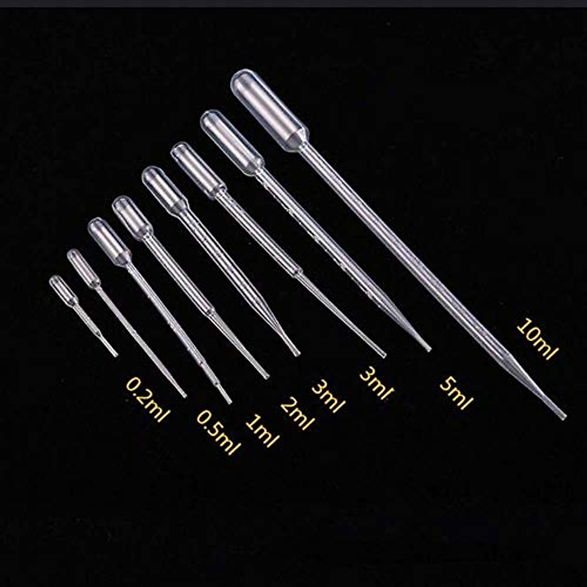 50pcs 0.5ml FWD Clear White Plastic Liquid Graduated Dropper Pasteur Transfer Pipette,Suitable for Essential Oils,Mixing Acrylic Paints& Science Laboratory (0.5ml)