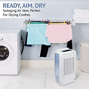 Ivation 13-Pint Small-Area Desiccant Dehumidifier Compact and Quiet - With Continuous Drain Hose for Smaller Spaces, Bathroom, Attic, Crawlspace and Closets - For Spaces Up To 270 Sq Ft, White