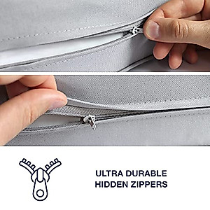 Glogex Outdoor Cushion Covers for Patio Furniture - Gray 24x24x4, Set of 4 Waterproof Patio Cushion Slipcovers Replacement, Outdoor Furniture, Chair, Sofa, Couch